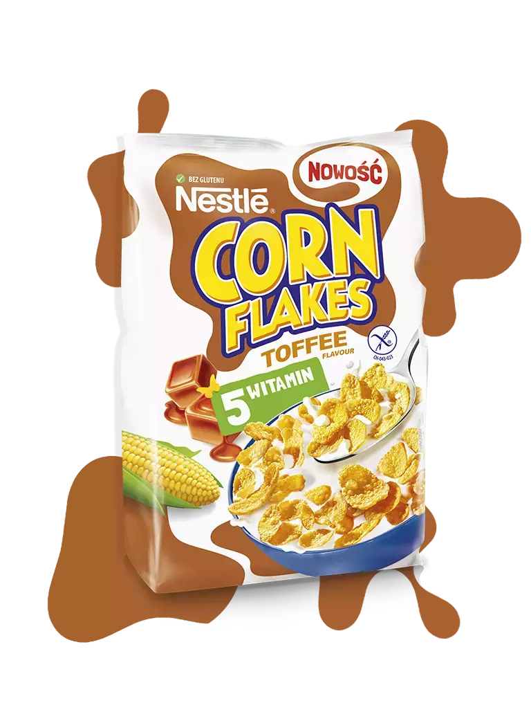 Nestlé CORN FLAKES TOFFEE | Płatki Śniadaniowe Nestlé